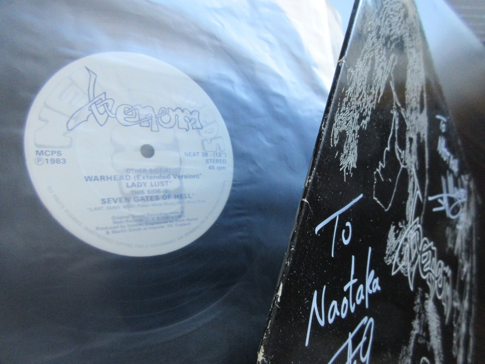 Venom Warhead Extended Version UK Vinyl 12 inch Single Signed Copy Neat ...