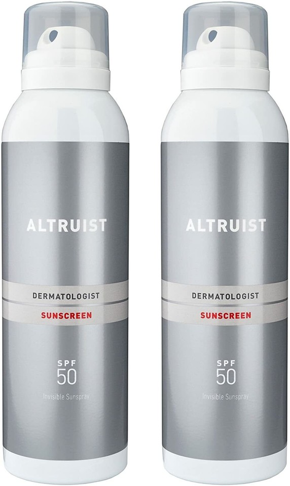 ALTRUIST Sun SPRAY sunscreen SPF 50 Invisible with 200ml Dermatologist ...
