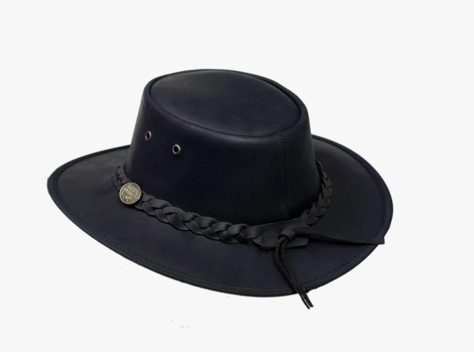Australian Western Aussie Style Cowboy Real Leather Hat Black Bush ...