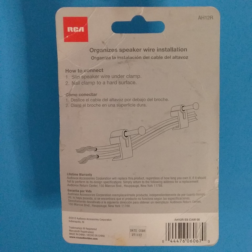 RCA AH12R Speaker Wire Clips with Nails 80 Count (White) New | eBay