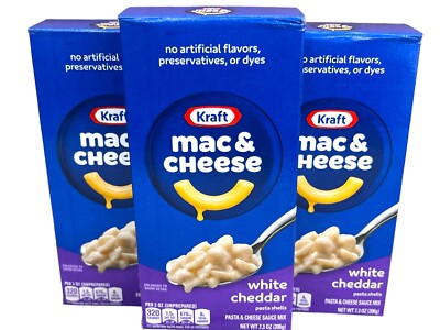 Kraft White Cheddar Pasta Shells Macaroni and Cheese Dinner 7.3 oz ( 3 Boxes ) | eBay