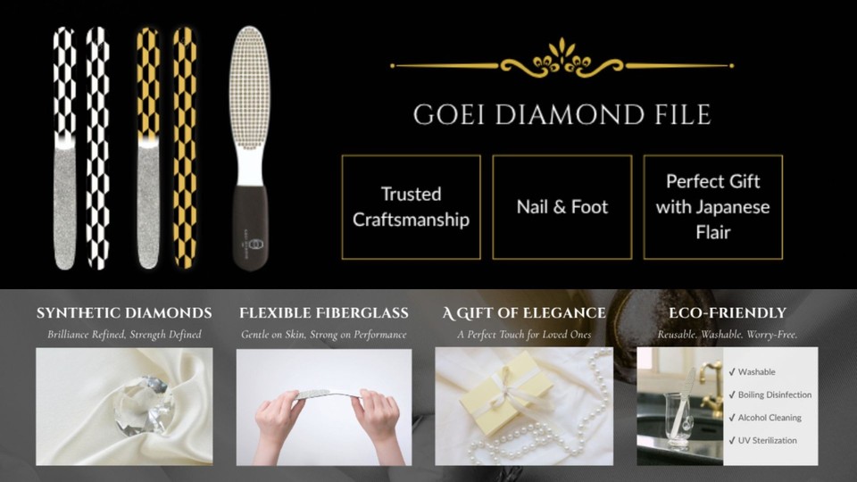 GOEI DIAMOND Silky Heel Plus Foot File Enhanced Grip Pro Finish Made in ...