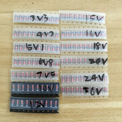 65PCS 13 Values 1W 3.3V-36V SMD Zener Diode Diodes Assorted Kit LL41 ...