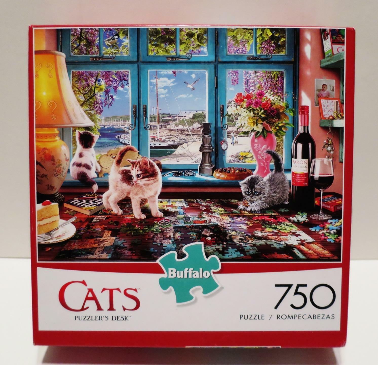 BUFFALO GAMES CATS PUZZLER'S DESK 750 PIECE JIGSAW PUZZLE 97070 | eBay