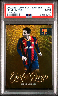 Lionel Messi - 2022 Topps Barcelona Team Set - Gold Drip - Yellow /50 ...