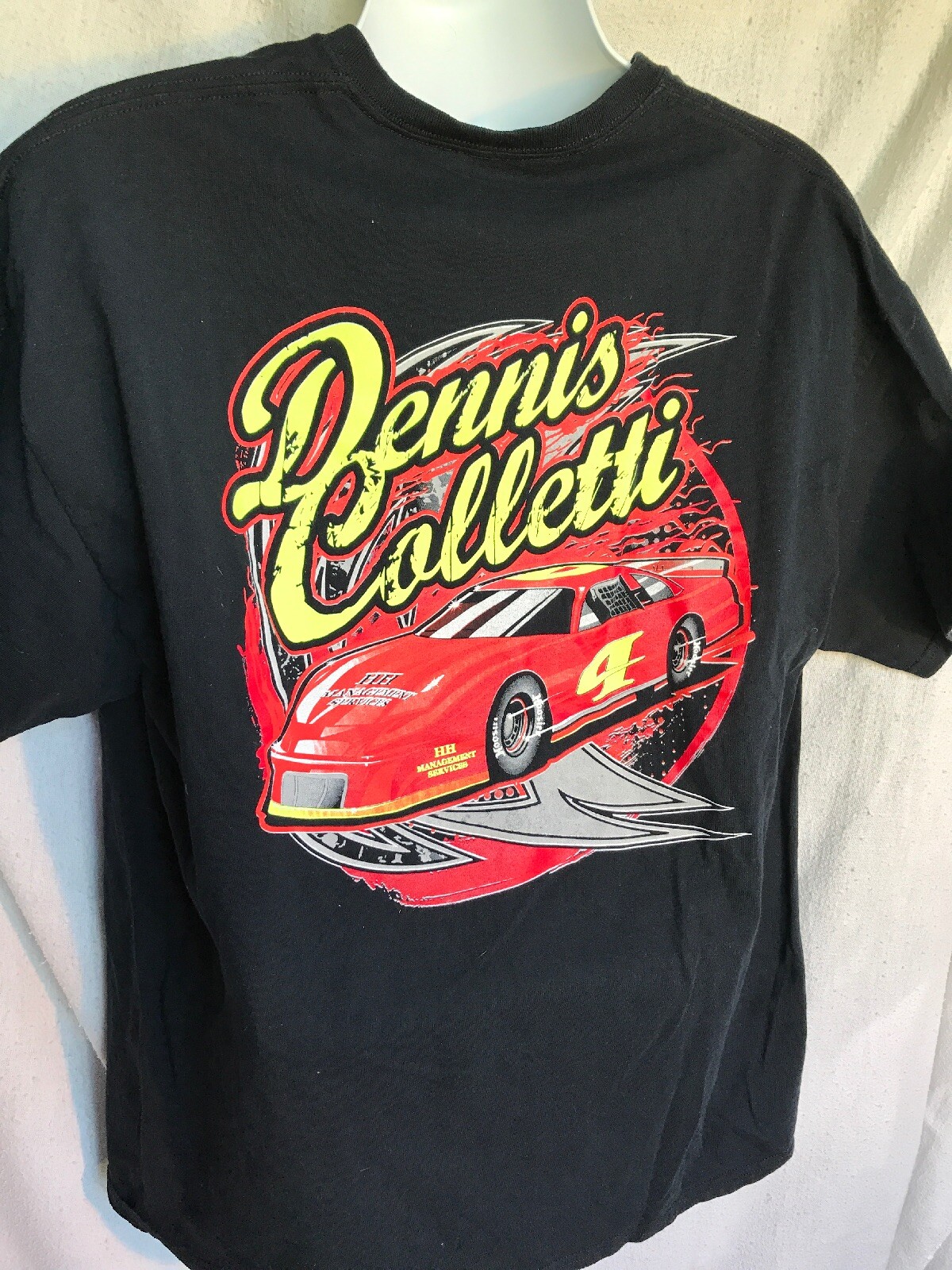 Rare Dennis Colletti 4 Race Car Big Graphic T Shirt … - Gem