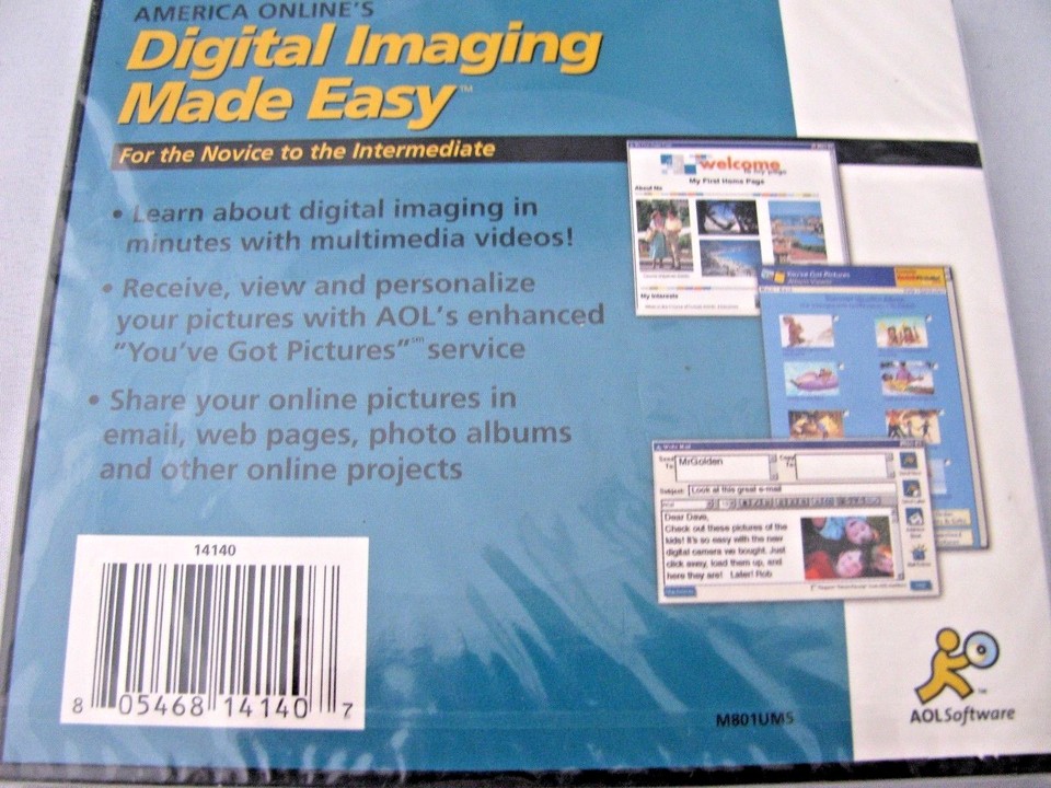 NEW! AOL Digital Imaging Made Easy - PC Software Program CD-Rom | eBay