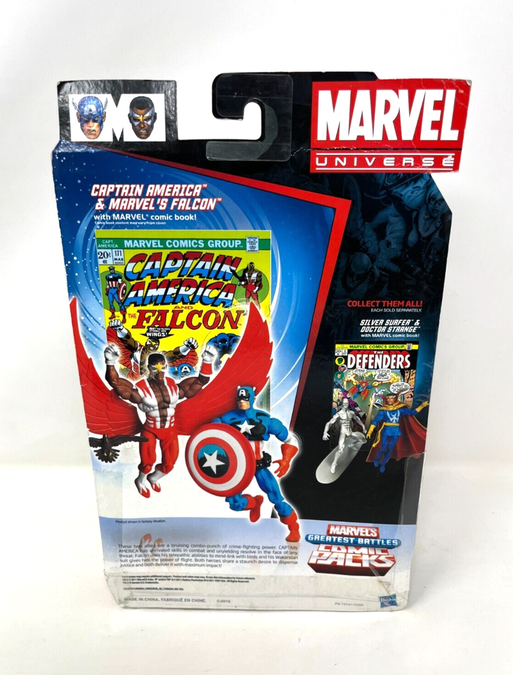 Marvel Universe Greatest Battles Captain America Falcon Figure Comic ...