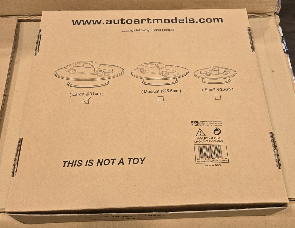 Autoart 1/18 Scale Rotary Display Stand 12.2 Inch/31cm Wide Large Suade ...