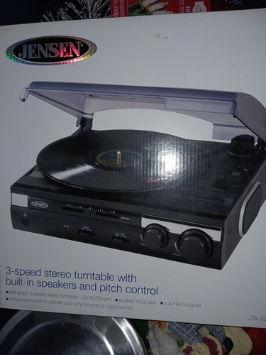 Jensen JTA-230 Turntable with Speaker - Black for sale online | eBay