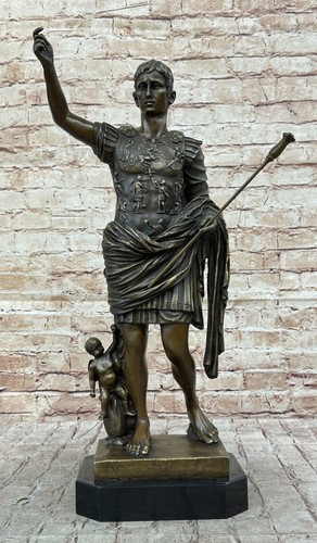 Extra Large Julius Caesar Hot Cast Bronze Sculpture Figurine Marble ...