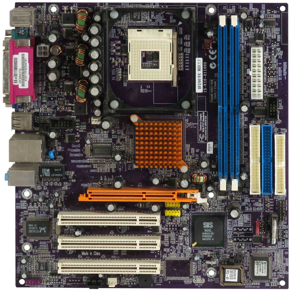 Esc Elitegroup Sf2/661fx Socket 478 2x Ddr Agp 3x Pci Ide/ata Fdd | eBay