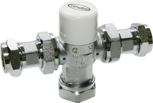 Tower Thermostatic Mixing Valve 22mm Compression TMV Shower Water ...