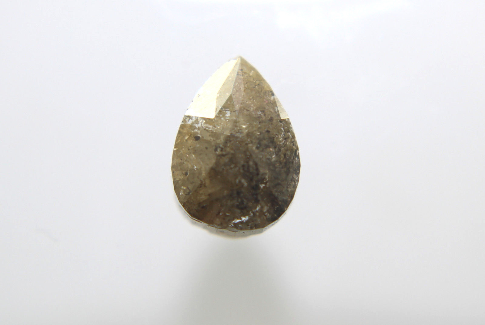 1.79Cts Checker Cut Diamond Natural Real Pear Shape Gray Color 8.40x6 ...