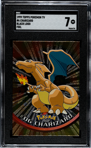 Charizard 1999 Topps Pokemon TV Black Logo Foil SGC 7 6 | eBay