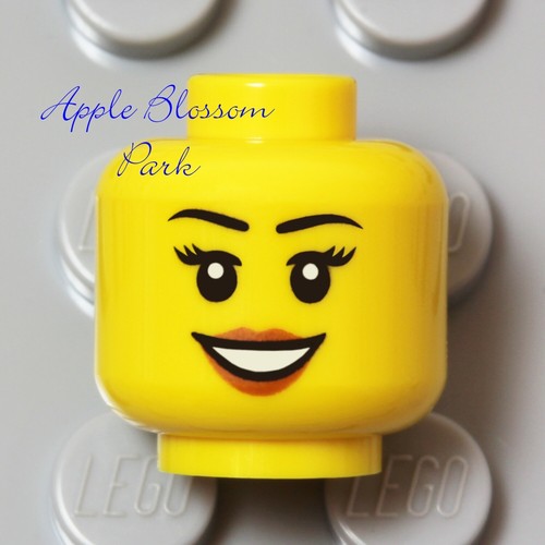 NEW Lego City Female Girl MINIFIG HEAD w/Big Smile Red Lips Smile ...