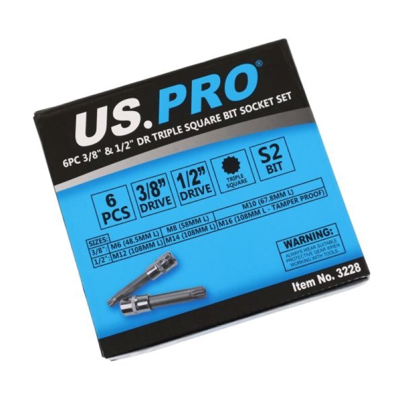 VW / AUDI Triple Square Spline Bit Sockets M6 M8 M10 M12 M14 & M16 ...