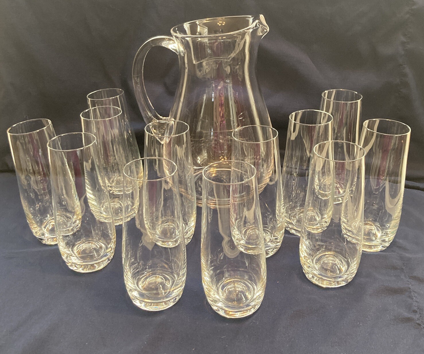 Crate & Barrel Mimosa Cocktail Set, Pitcher with 12 Lulie Champagne ...