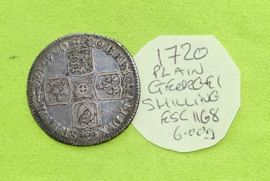 1720 Plain Silver One SHILLING Coin King George I (1714-27) 6.00g ...