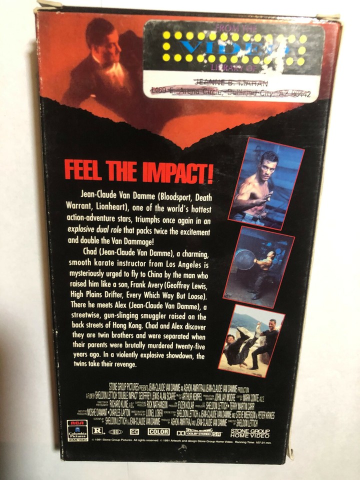 DOUBLE IMPACT JEAN CLAUDE VAN DAMME FEEL THE IMPACT VHS | eBay