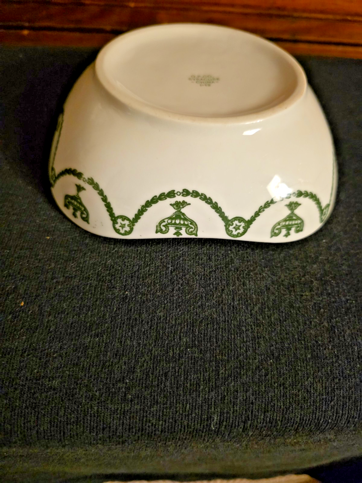 Vtg 5.5" OPCO Syracuse China Square Bowl Restaurant Ware St Elmo Olive Green | eBay