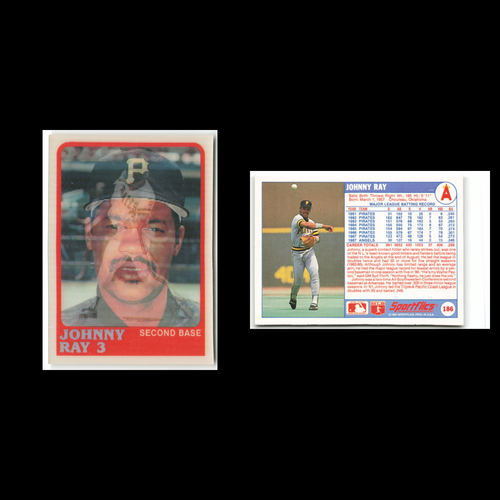 Johnny Ray #186 1988 Sportflics Pittsburgh Pirates Baseball Card MLB NM ...