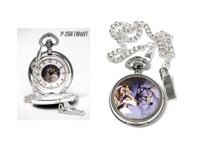 Wolf Nature Pocket Watch Silver Tone Wildlife Timber Wolf Gift New in ...