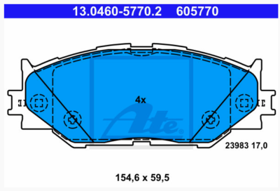 ATE Disc Brake Pad Set For LEXUS Is C II III 04465-53020 (605770)#GR | eBay