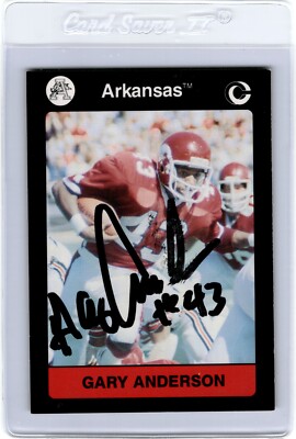 1991 Collegiate Collection AUTO #50 GARY ANDERSON Arkansas Razorbacks ...