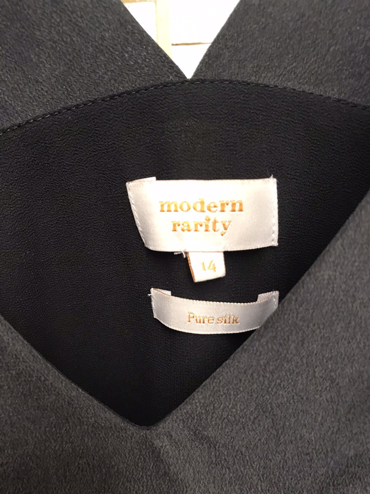 Modern Rarity Beautiful Black Pure Silk Strap Dress S… - Gem