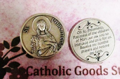 St. Saint. Philomena - Prayer - Pocket Coin/Token | eBay