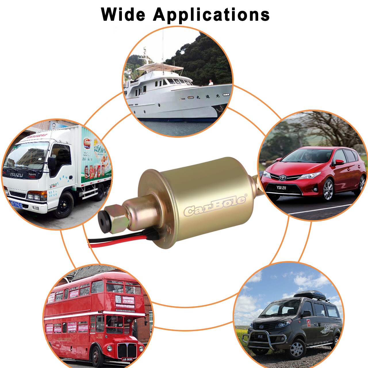 Universal Electric GAS Fuel Pump E8012S 12V 5-9 PSI Low Pressure ...