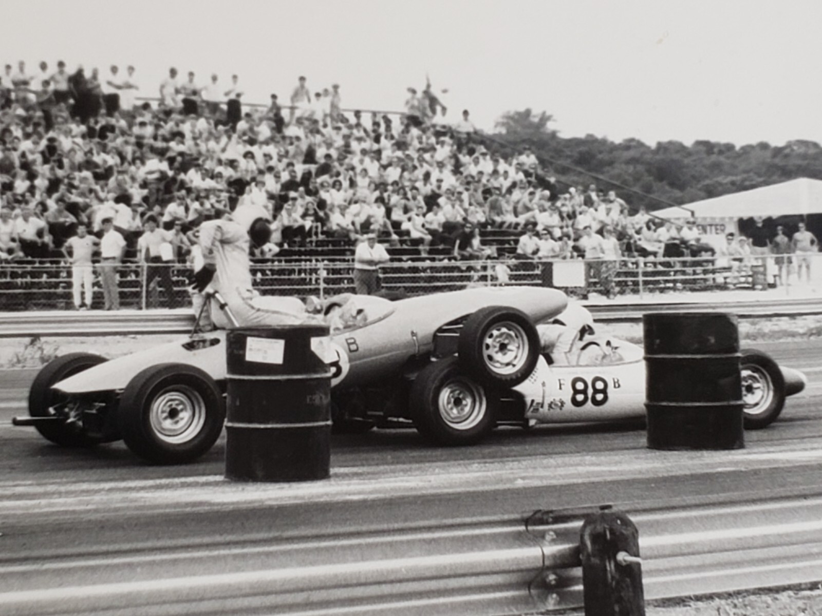 Formula B Racing Mishap Vintage B&W Photo SCCA Rally 1965 Kansas City ...