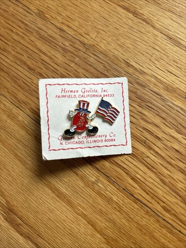 VINTAGE The Jelly Belly Candy Company American Flag PIN BADGE HERMAN ...