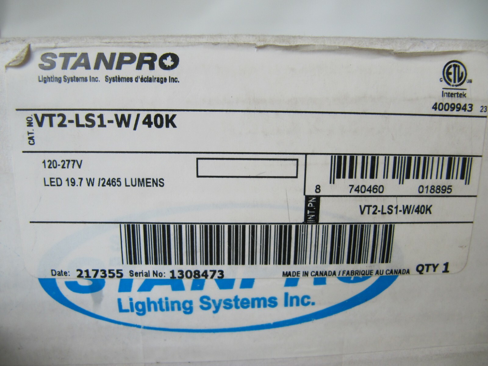 (NEW) Stanpro LED Enclosure Light 120-277V LED 19.7W 2465 Lumens VT2 ...
