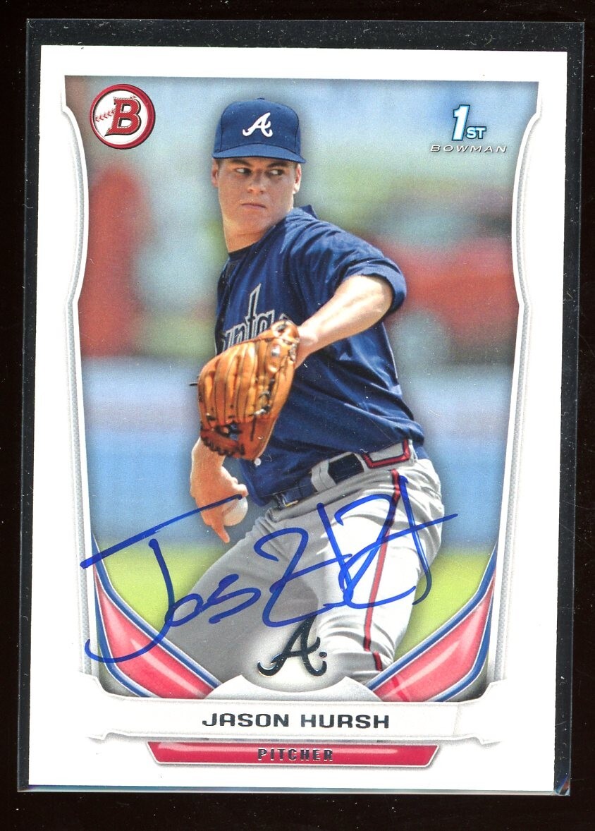 2014 Bowman JASON HURSH Signed Card autograph auto BRAVES | eBay
