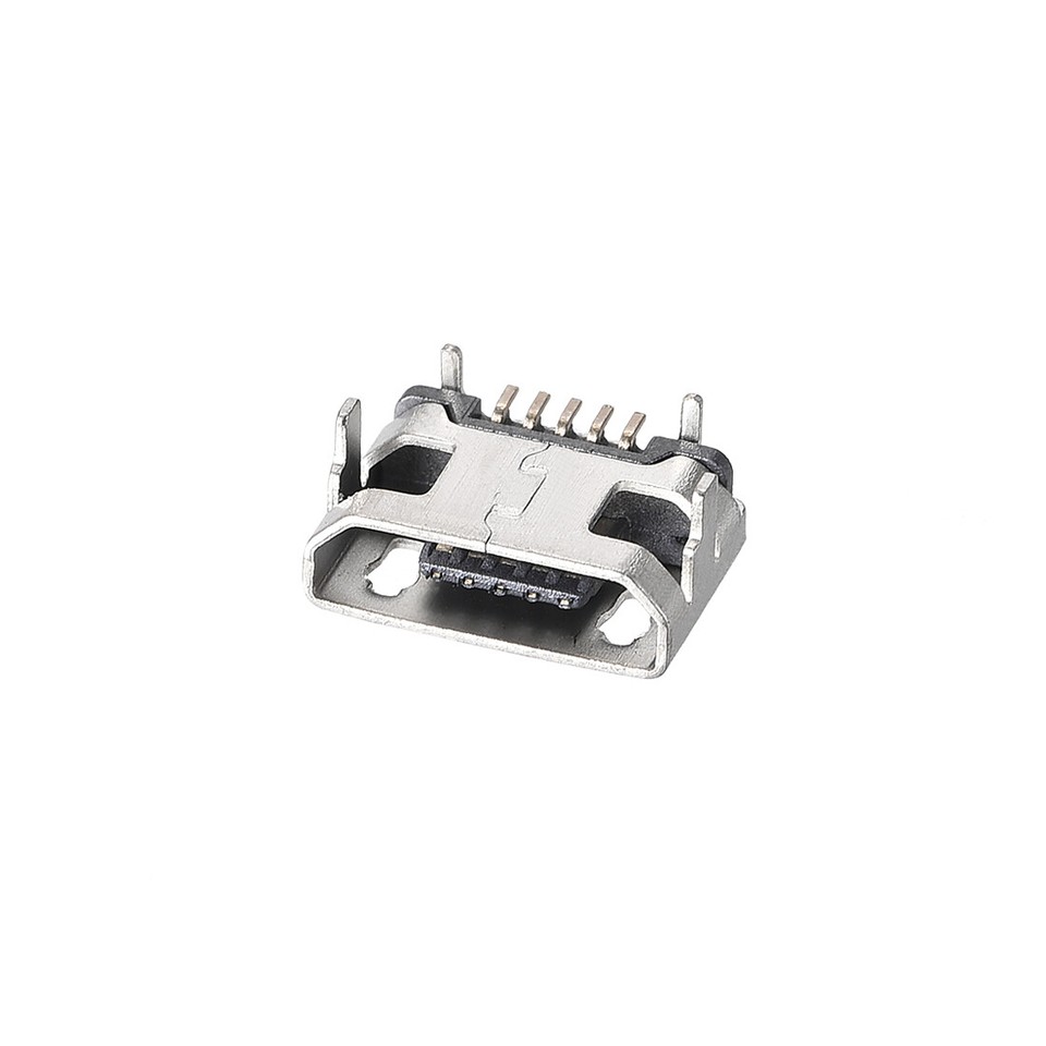 10PCS Micro USB Female Socket Connector Jack Port 5-Pin DIP 180 Degree ...