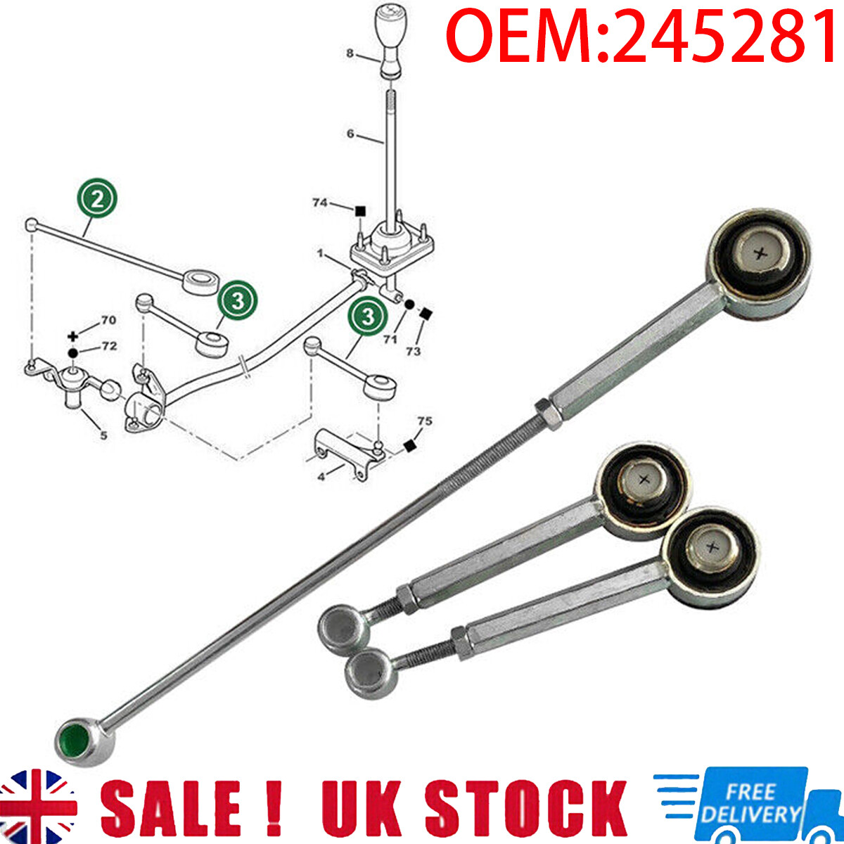 Gear Links Linkage Rod Gearbox For Peugeot 306 Partner Citroen Berlingo ...