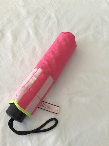 Victoria Secret SUPERMODEL COMPACT FOLD Portable PINK STRIPE Neon Green ...