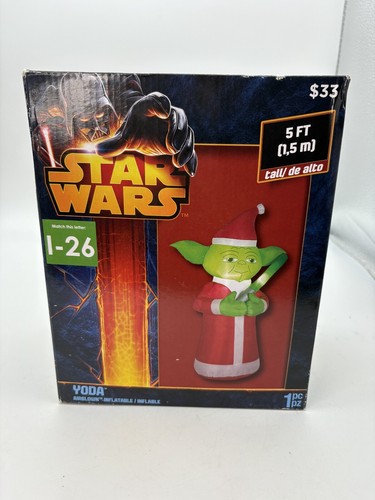 Star Wars Yoda 5ft Gemmy Airblown Inflatable Christmas Yard Decoration ...