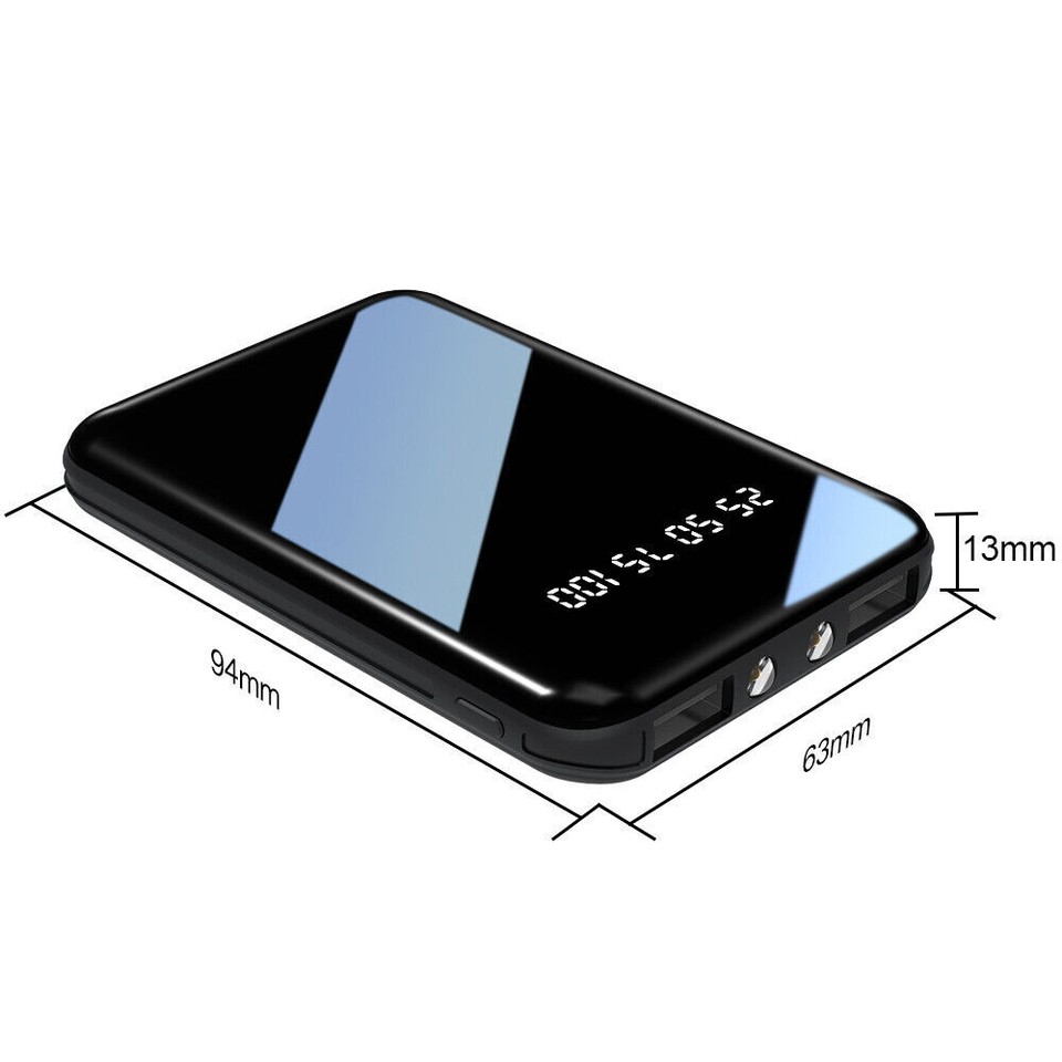 1000000mAh Mini Thin USB Portable Power Bank External Battery Backup ...