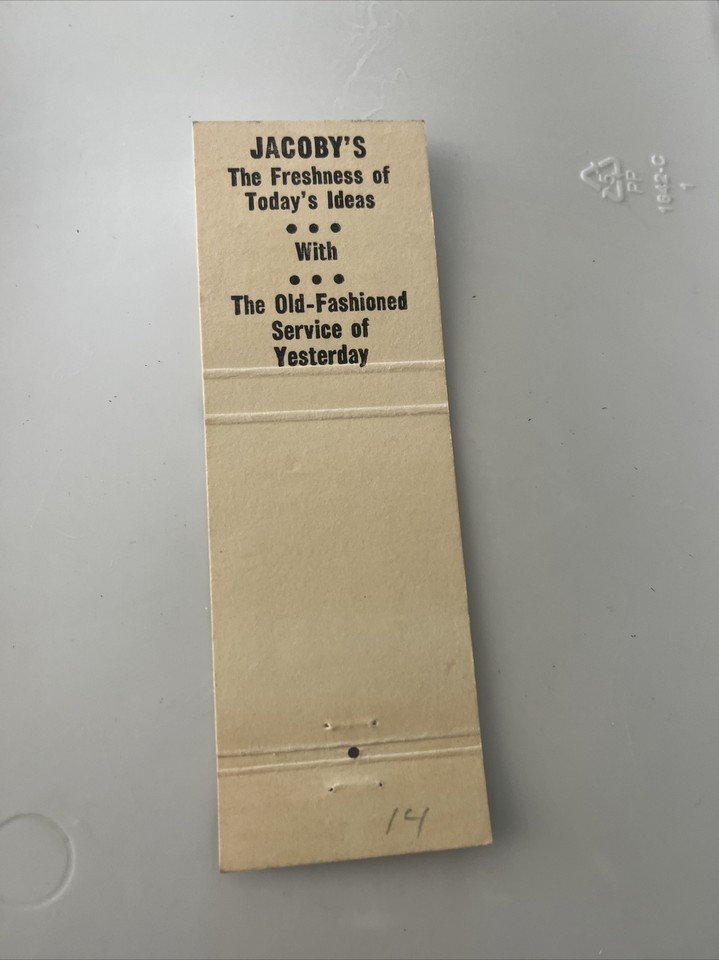 Jacoby's Furniture Alton Illinois IL Browsers Welcome Matchbook Cover ...