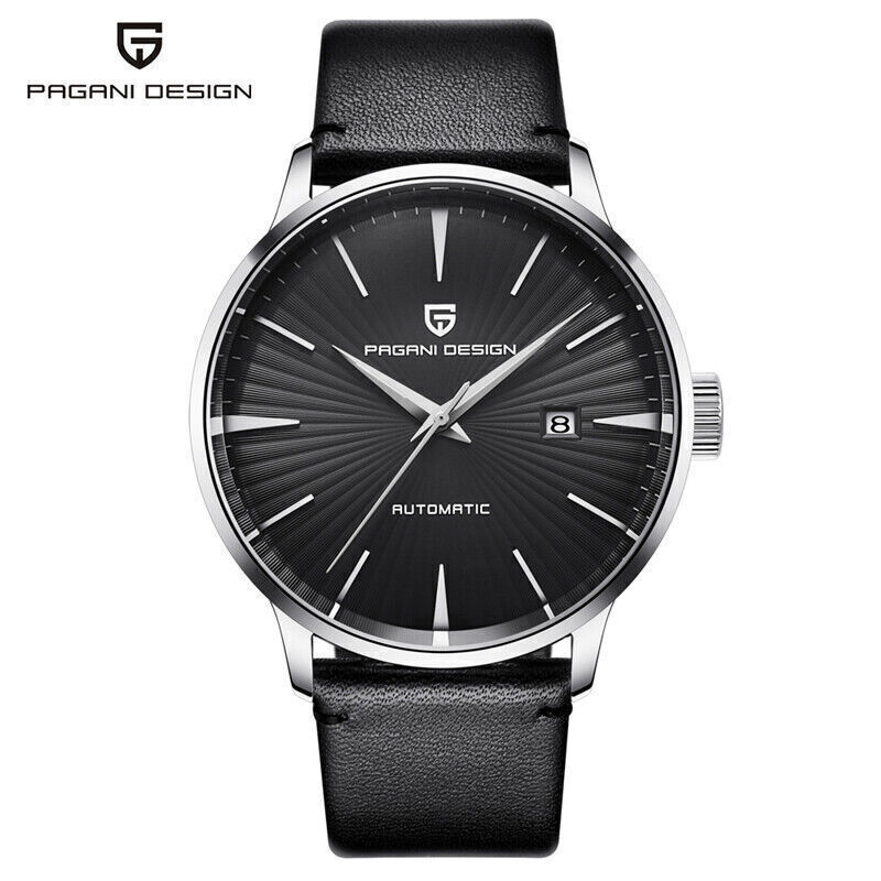 PAGANI DESIGN Men's Automatic Watch Leather/Steel Strap Business ...