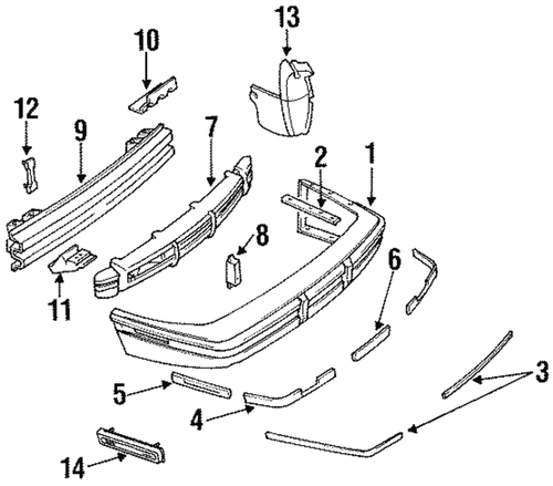 Genuine GM Molding Assembly-Rear Bpr Fascia Otr 10228174 | eBay
