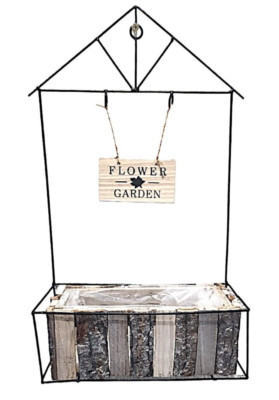 Stylish Wooden Planter with Industrial Metal Frame Perfect for Indoor ...