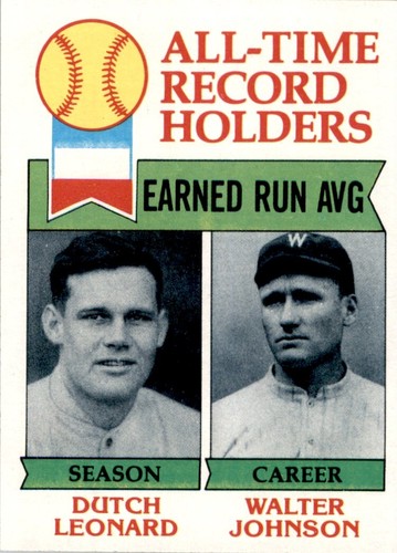 1979 Topps Baseball All-Time Dutch Leonard/Walter Johnson (B) Boston ...