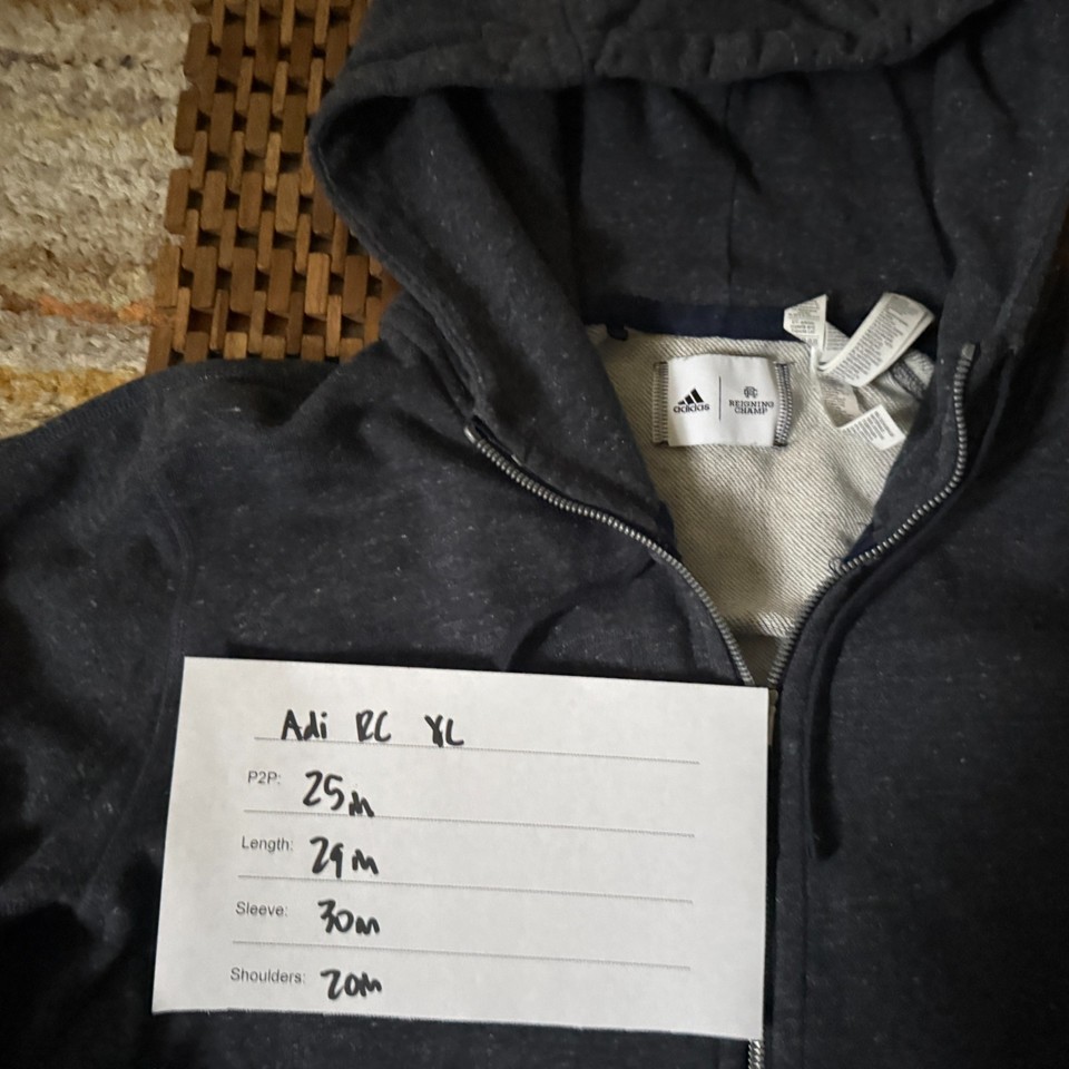 Adidas Reigning Champ Heavy Weight Terry Cloth Hoodie Blue Full Zip Men ...