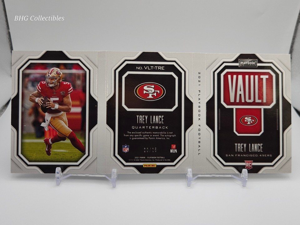 2021 Panini Playbook Trey Lance Vault Tri Fold Jersey Auto RPA /25 | eBay