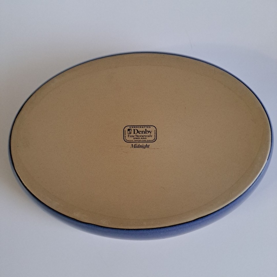 VTG Denby Midnight Blue Oval Serving Bowl by Thelma Hague 11” Stoneware ...