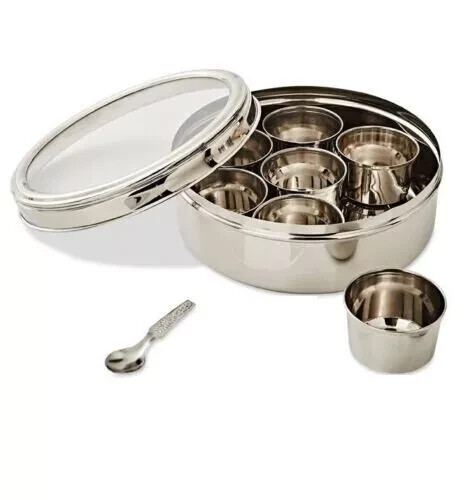 17Pcs Hammered Balti Serving Set Indian Feast Spice Box Rice Tray Naan ...